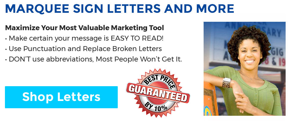 Readerboard Sign Lettering and Marquee Letters for Signs