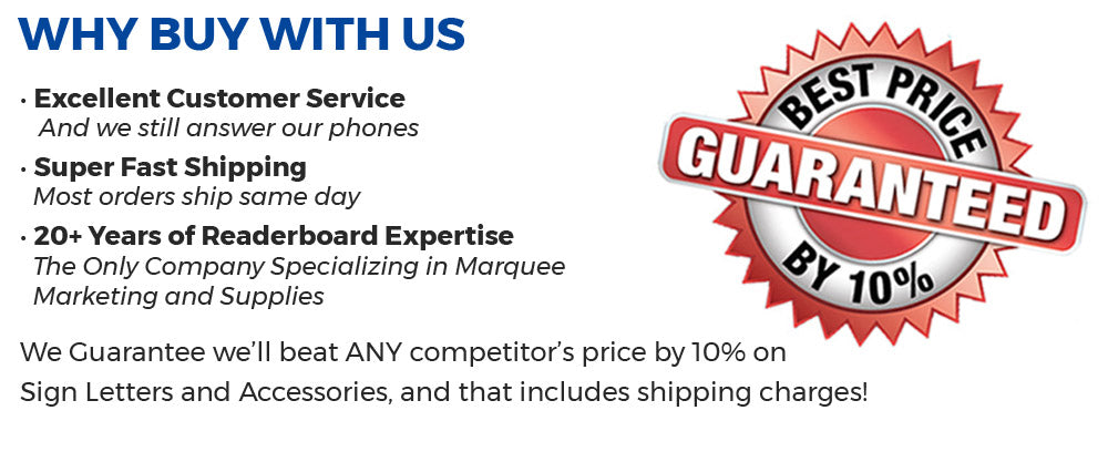 Readerboard Sign Lettering and Marquee Letters for Signs